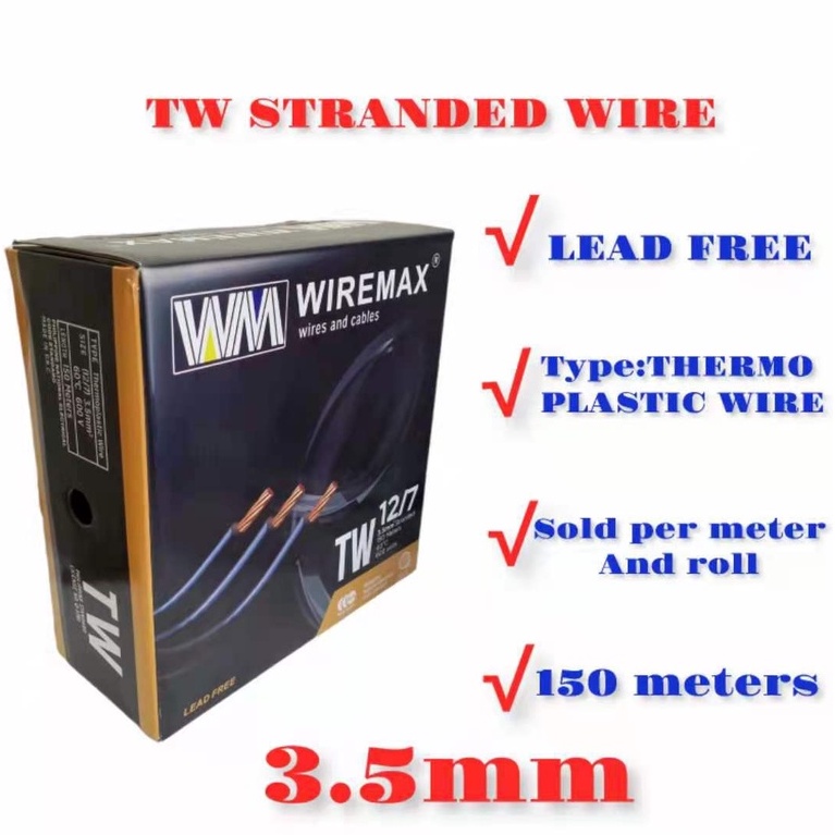 WIREMAX TW STRANDED WIRE [14/7] [12/7] SOLD PER 40 &50 meters 99.9% ...