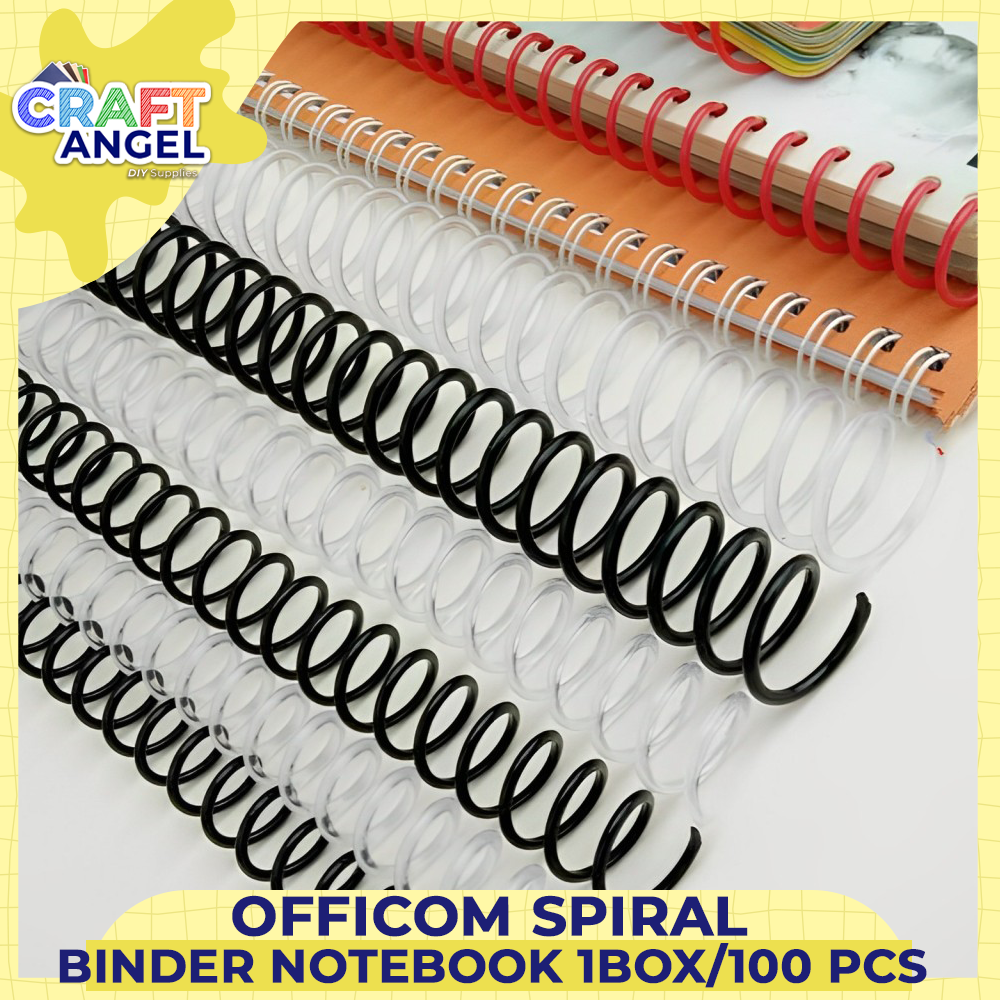 Officom Spiral Binder Notebook 1 Box 100pcs Loose-leaf Plastic Binding ...