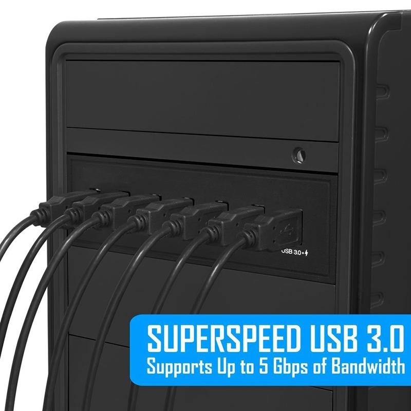 7 Port USB 3.0 Hub 5Gbs 5.25inch CD-ROM Drive Bay CD ROM Front Panel ...