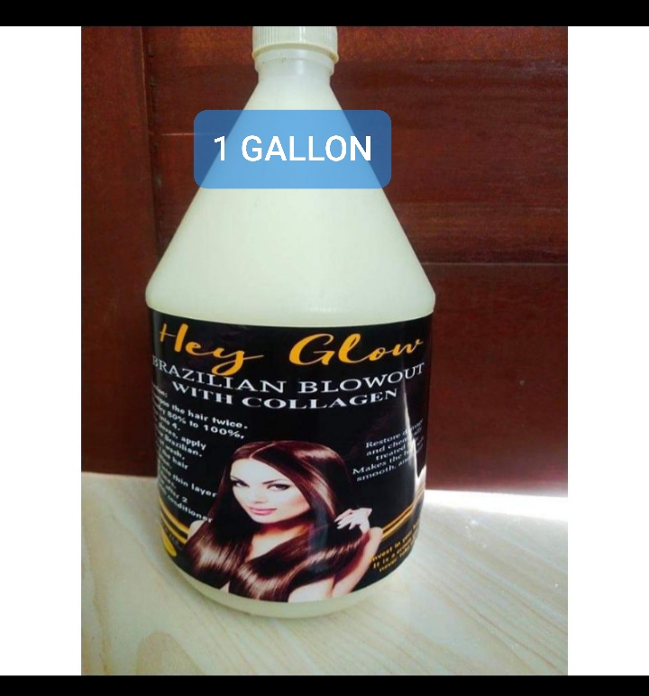 1 GALLON HEY GLOW BRAZILLIAN BLOWOUT HAIR TREATMENT with free gloves ...