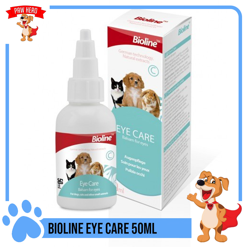 PAW HERO Bioline Eye Care Drops Balsam for Eyes Dog Eye Cleaner 50ml ...