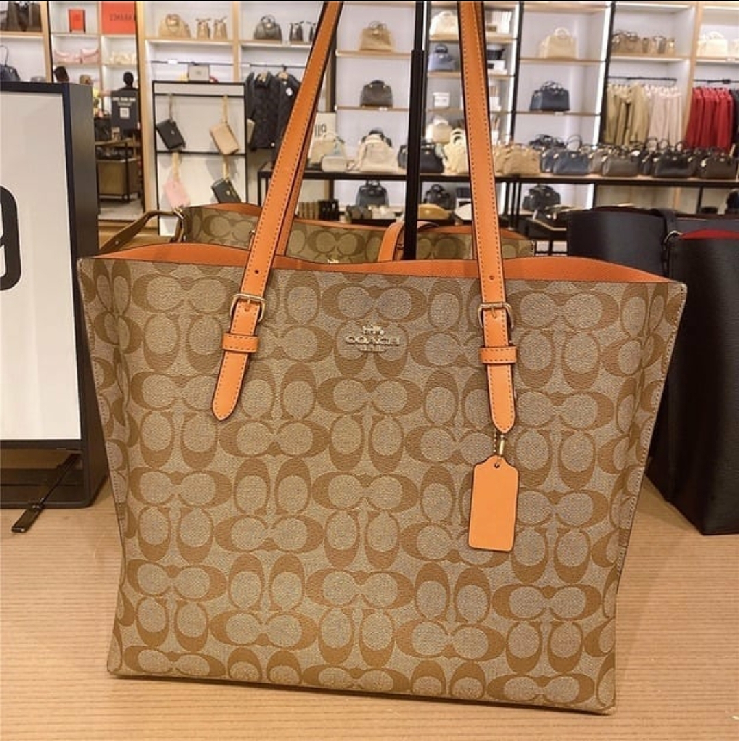 Guaranteed Original Coach 1665 Mollie Tote in Khaki Signature Coated ...