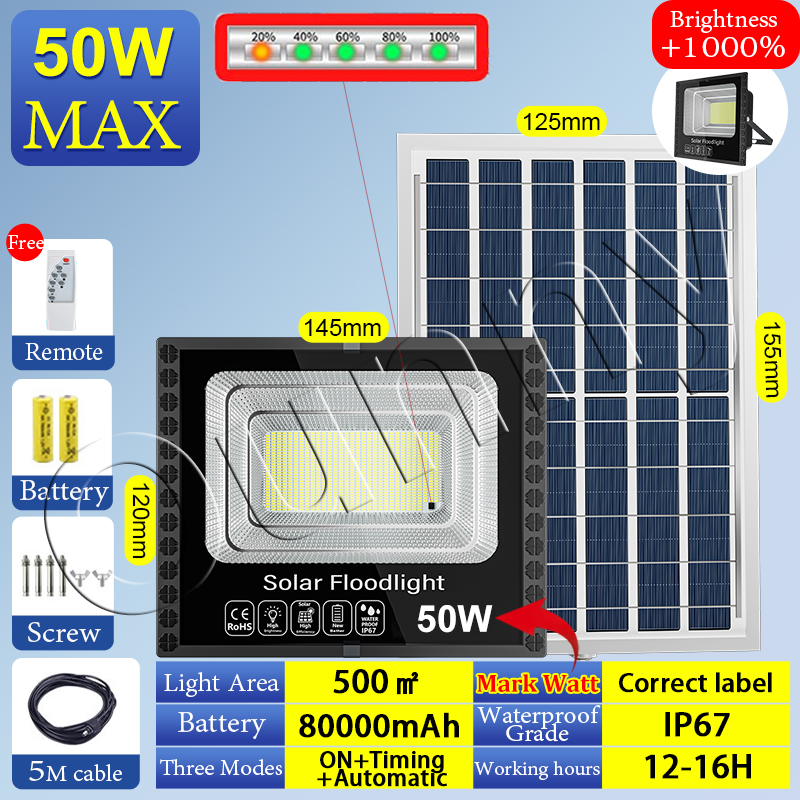 【Live exclusive】solar flood light 1500W outdoor waterproof IP67 solar lights 9730LED original ...