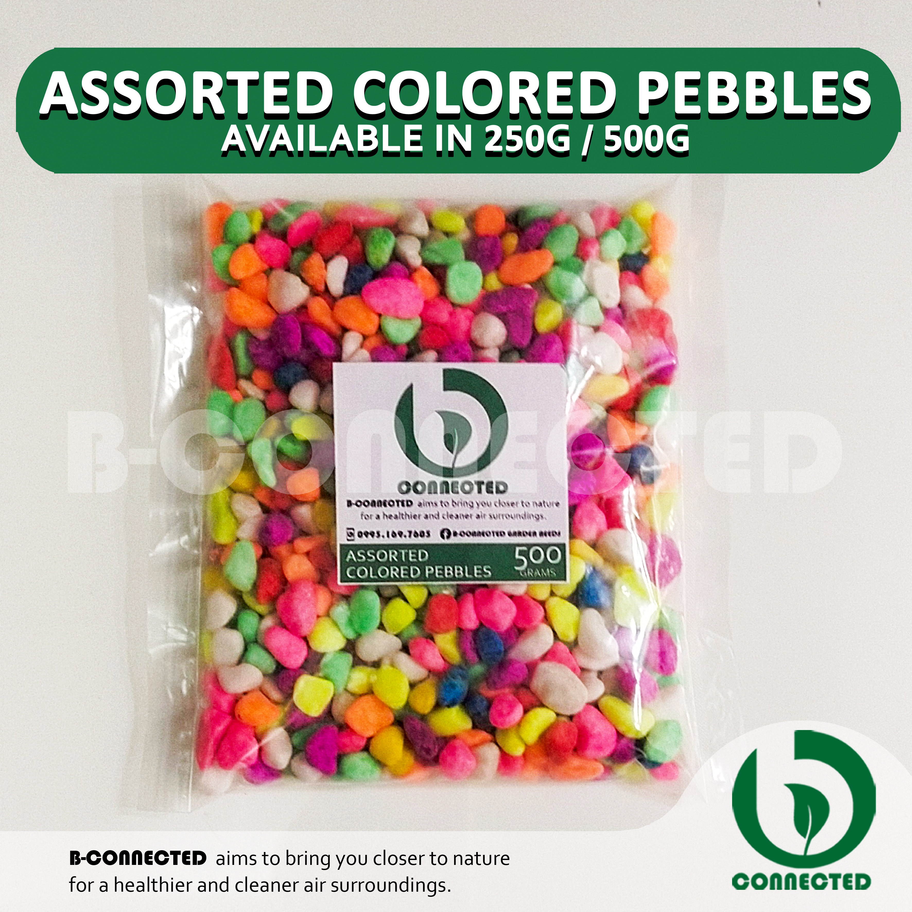 ASSORTED COLORED PEBBLES 250G & 500G BY B-CONNECTED / AQUARIUM PEBBLES ...