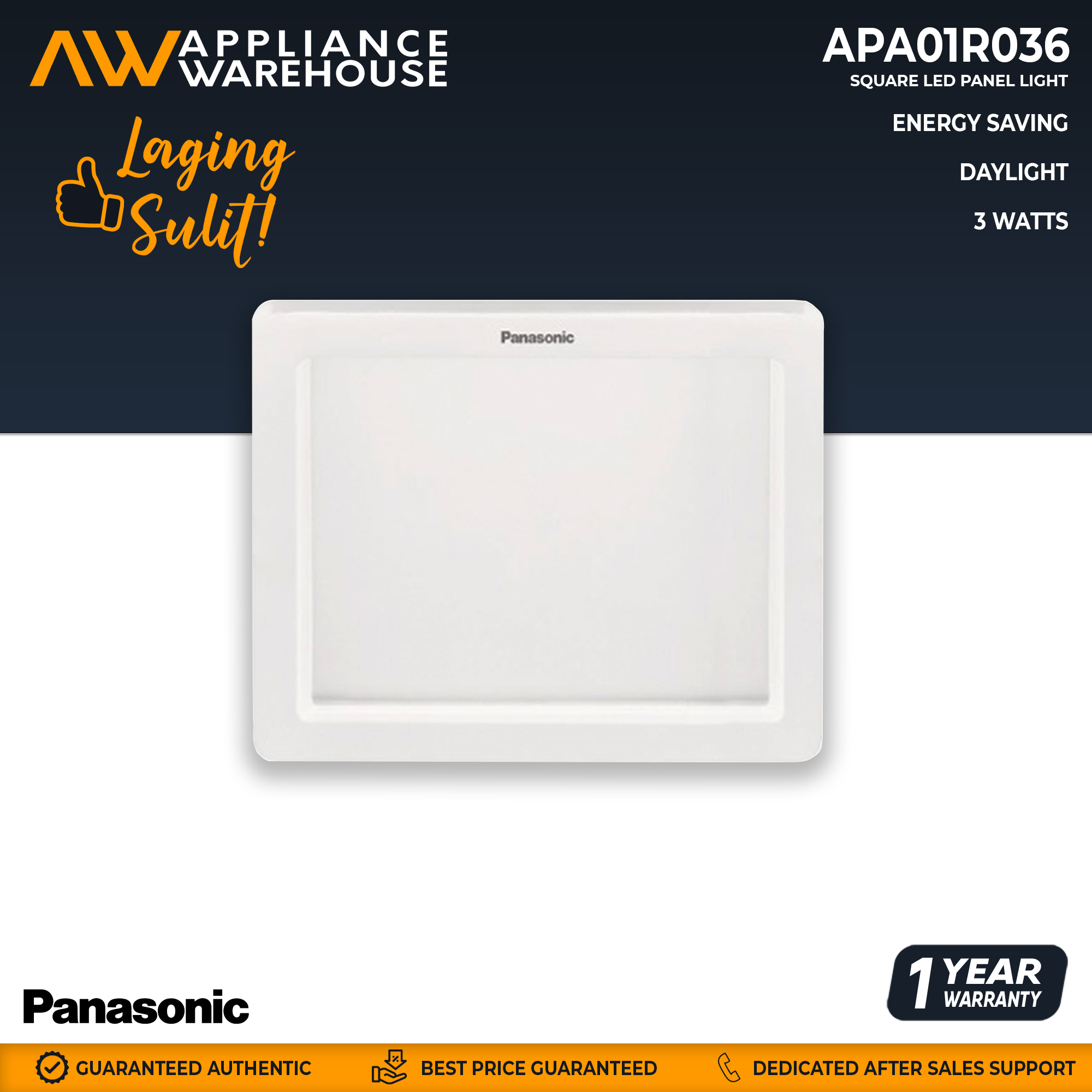 Panasonic Square LED Panel Light 3 Watts[Appliance Warehouse] | Lazada PH