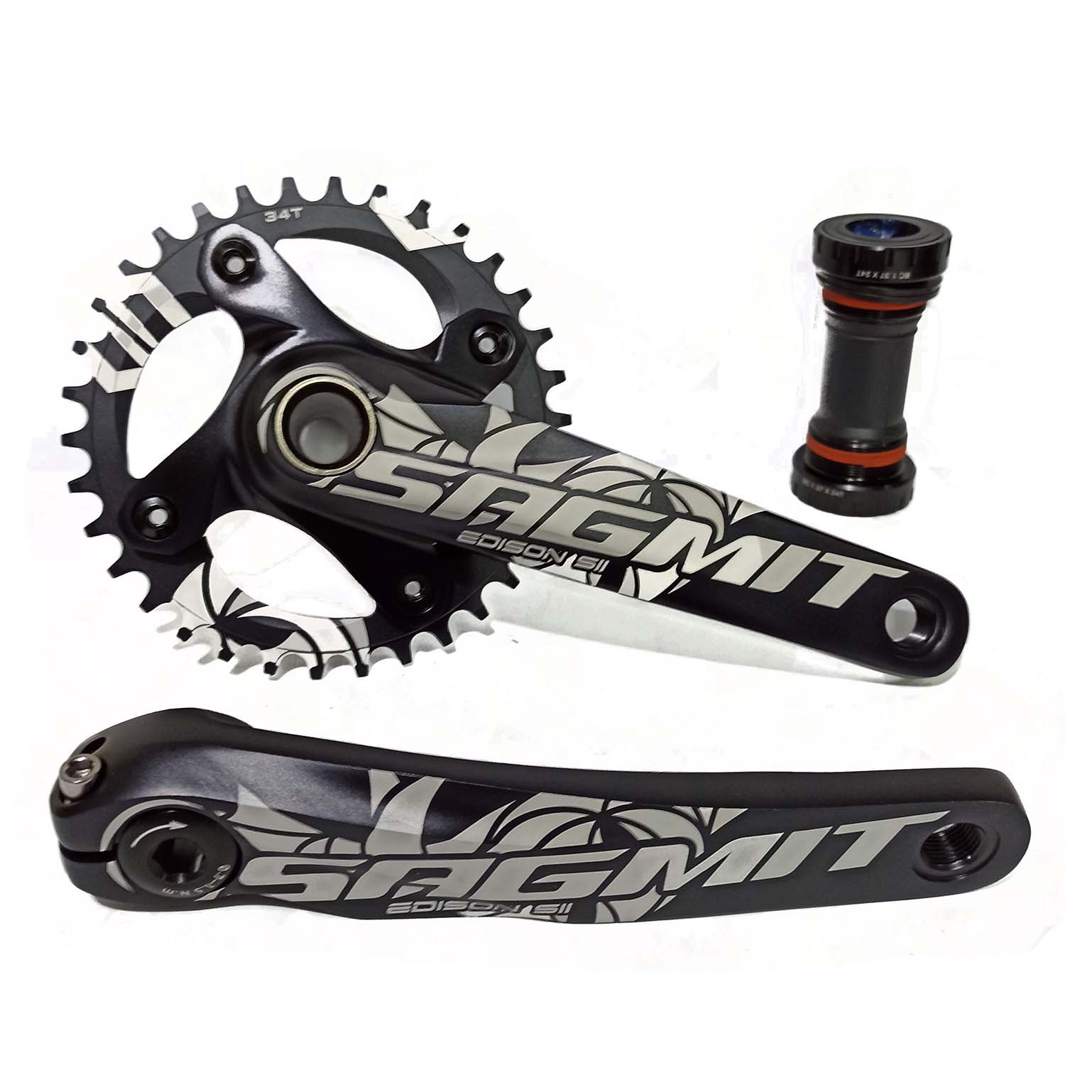 SAGMIT EDISON S11 CRANK SET 34T, 36T & 38T | Lazada PH