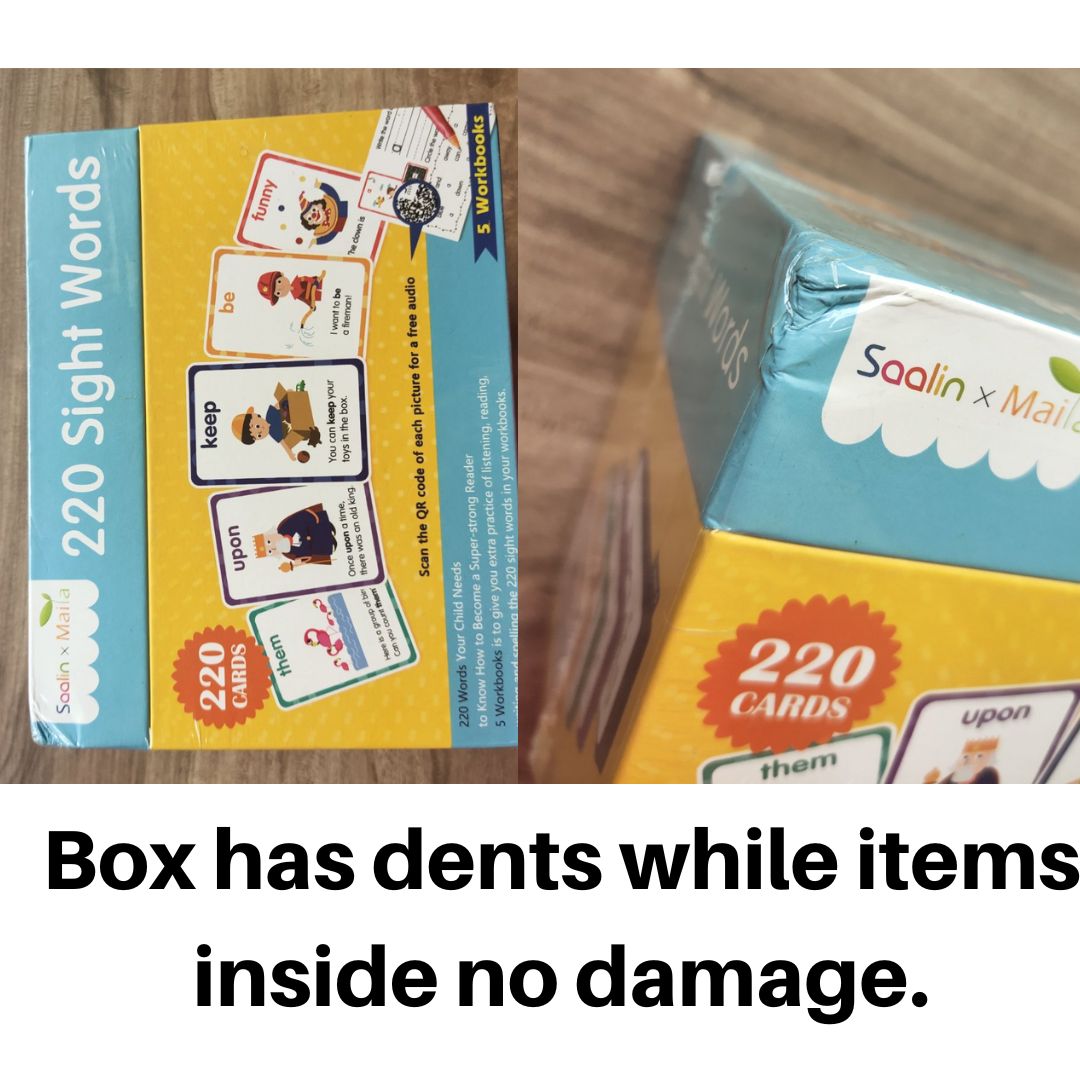 220 Sight Words plus 5 workbooks by Saalin Kids (box with dents ...