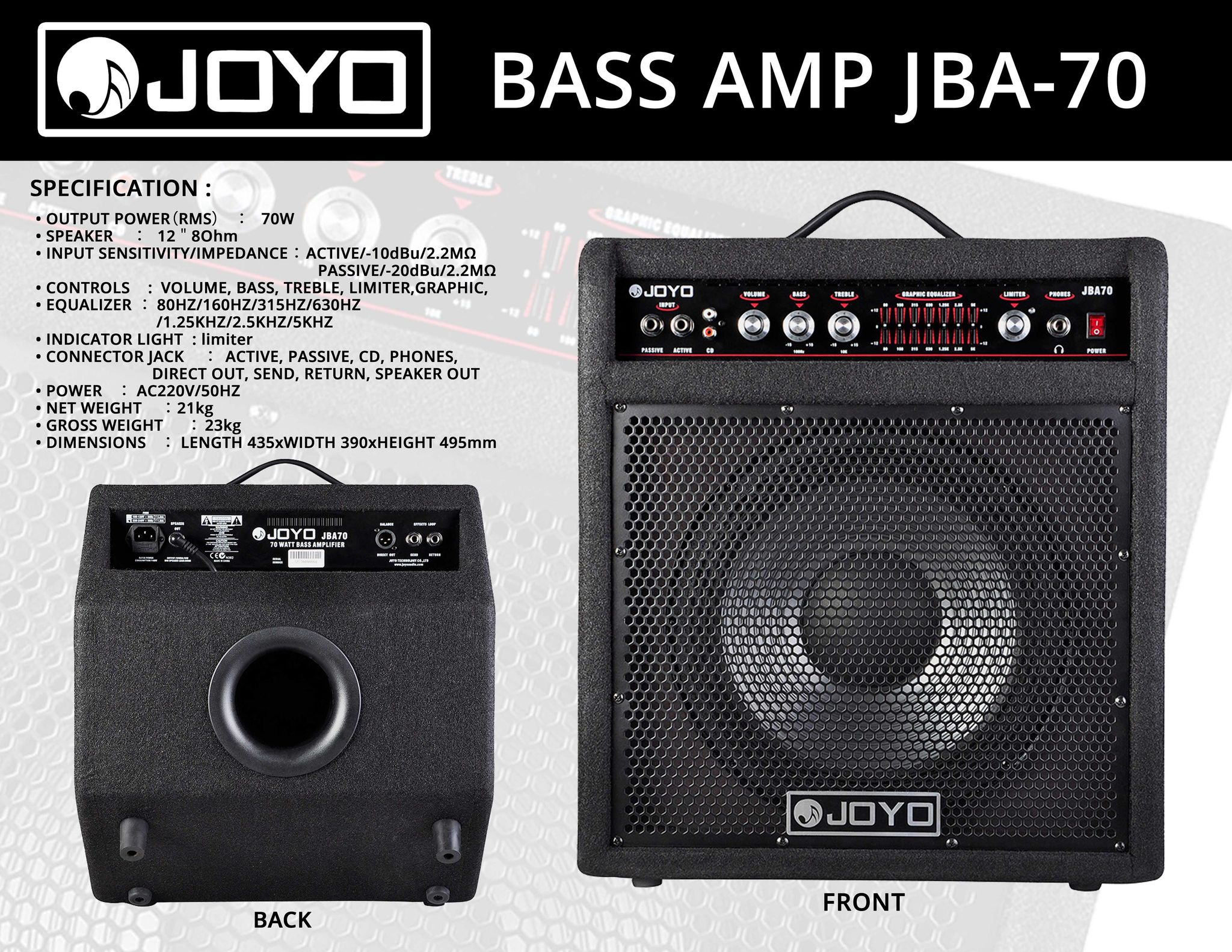 Joyo Bass Amp JBA-70 | Lazada PH