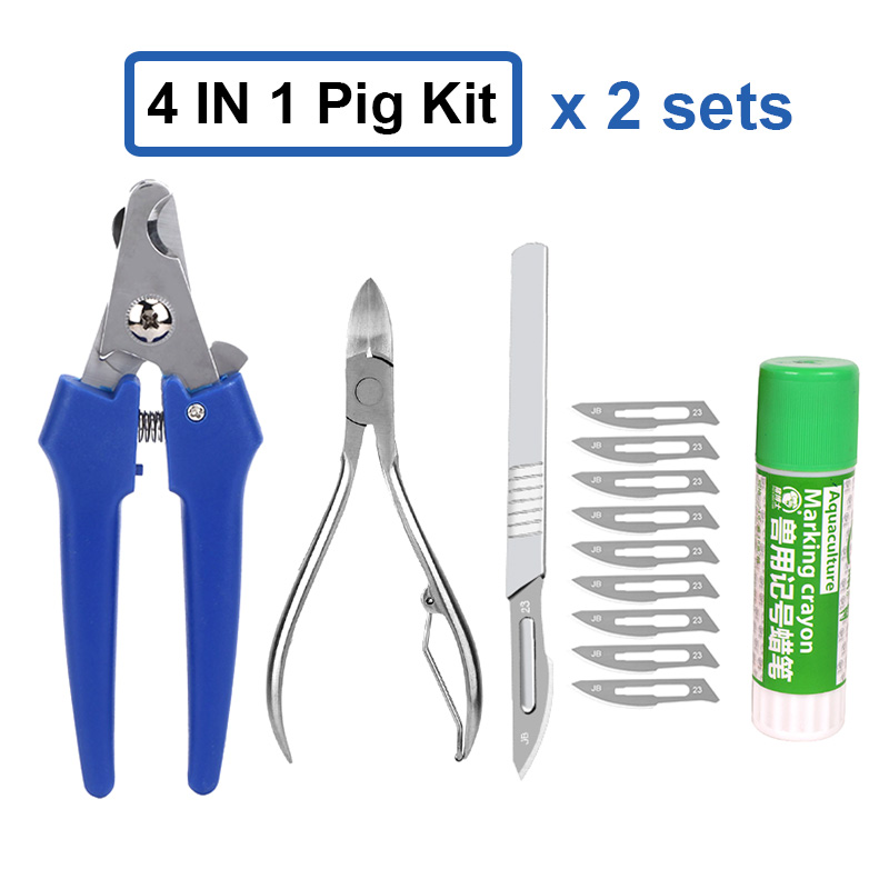 4 IN 1 Pig Kit Piglets Tail Cutter + Piglets Tooth Nipper + Piglet ...