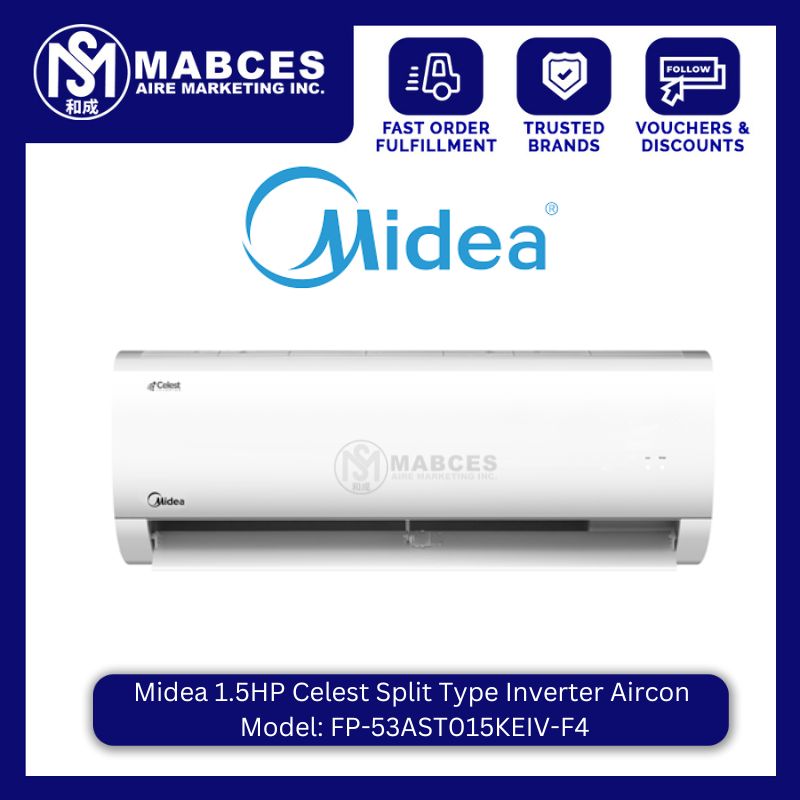 Midea 1.5HP Celest Split Type Inverter Aircon FP-53AST015KEIV-F4 ...