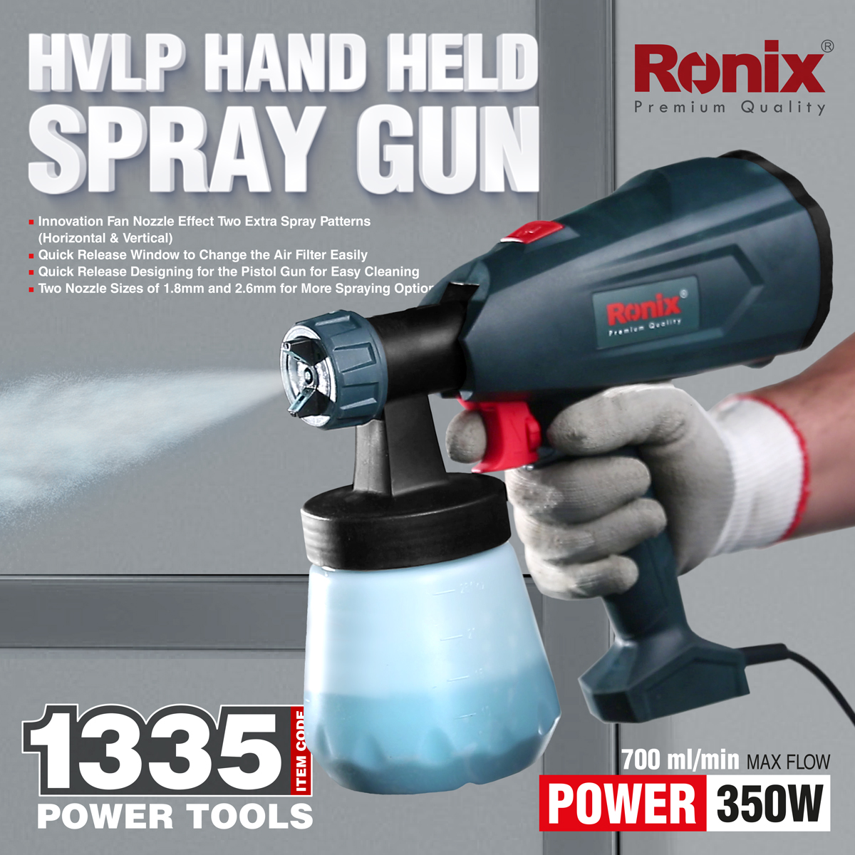 New! 🇩🇪 Ronix 1335 Premium Quality Germany Electric Spray Gun, 350W ...