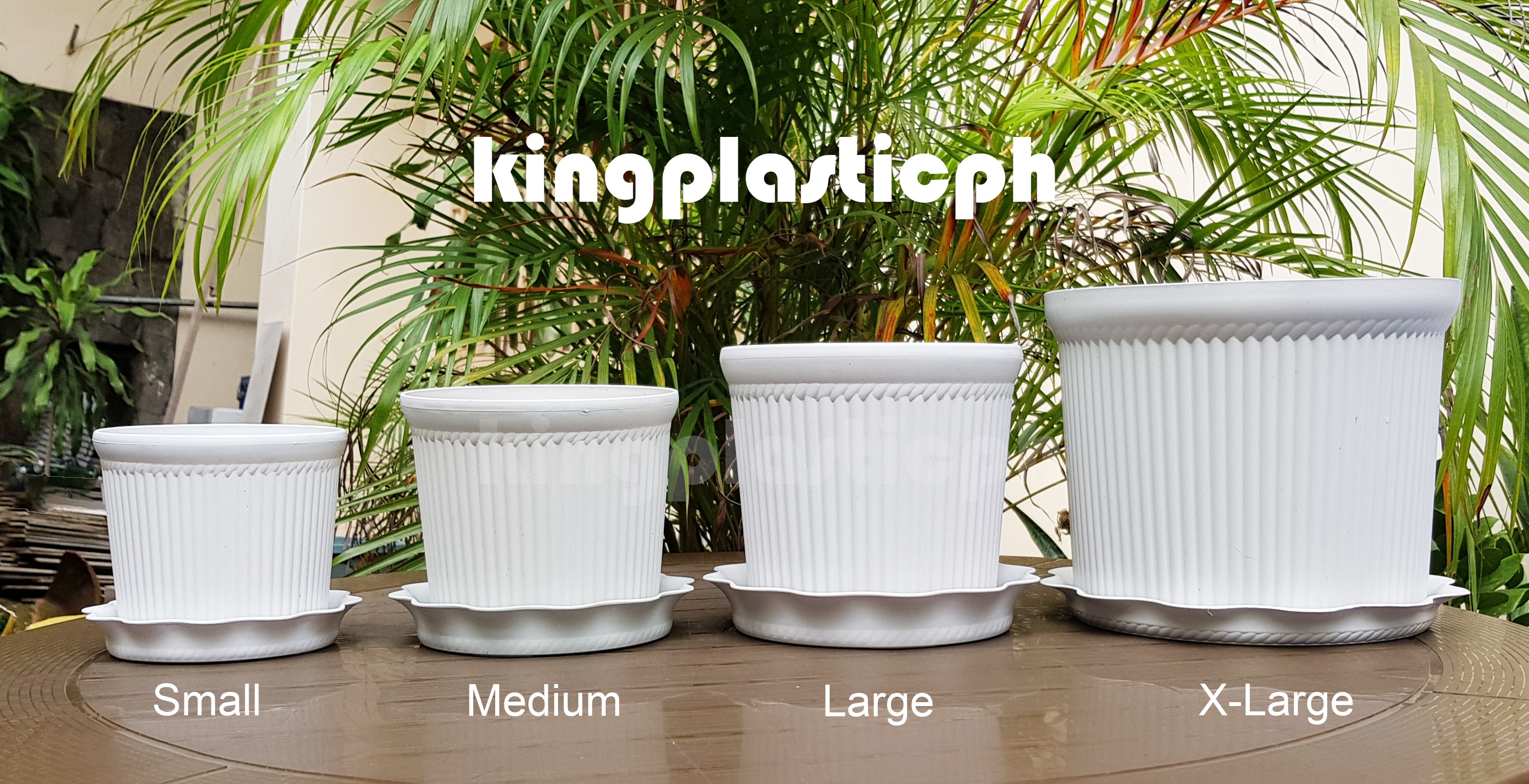 Ludu Pot White Corinthian Ludo Plastic Flower Pot With Plate Garden Pot ...