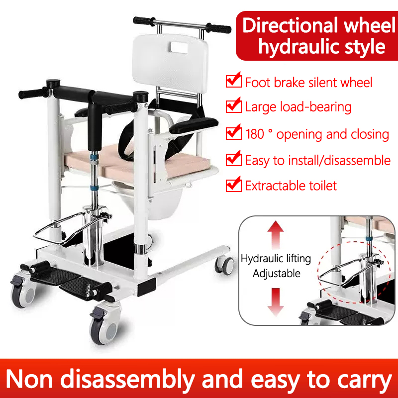 Lift-up Hydraulic Wheelchair Disabled Assisted Trolley with Fixed Seat ...