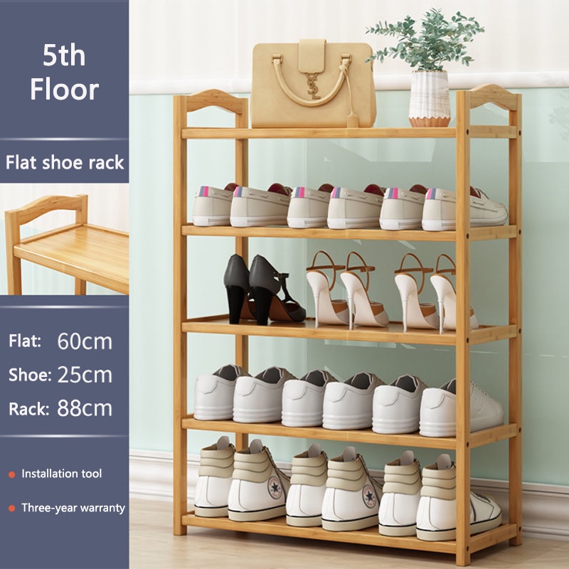 Colorlab 5-Layer Multi-Functional Shoe Rack Organizer Wood Home Storage ...