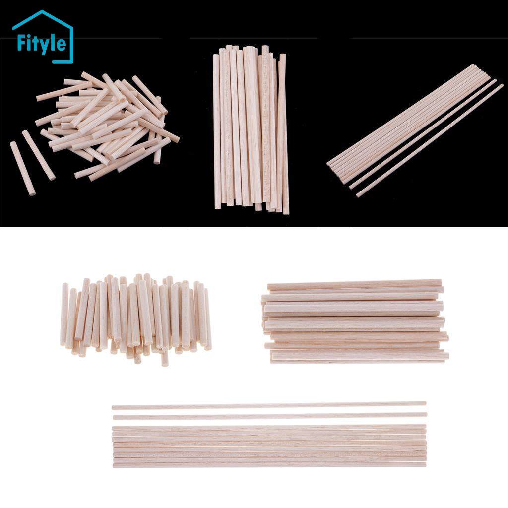 Fityle 80 Pieces 50/300/120mm Balsa Wood Stick Unfinished DIY Wood ...