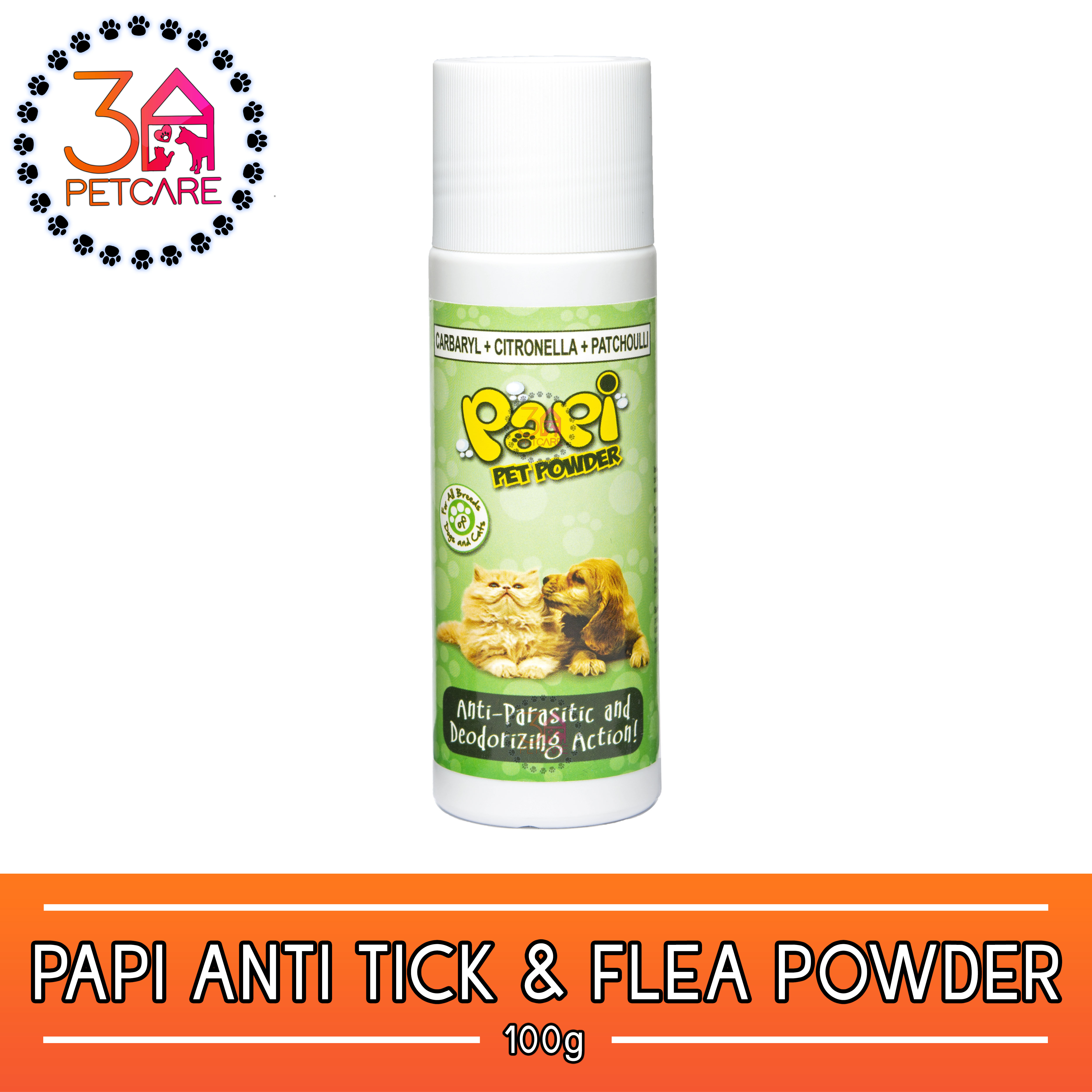 Papi Anti Tick and Flea Powder for Dogs and Cats (100g) | Lazada PH