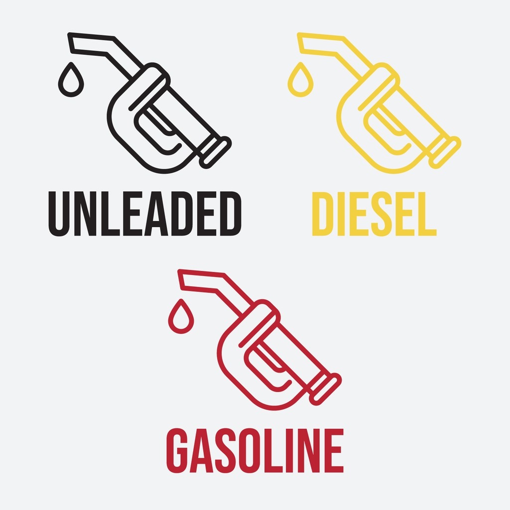 UNLEADED/DIESEL/GASOLINE GAS TANK STICKERS/DECAL | Lazada PH