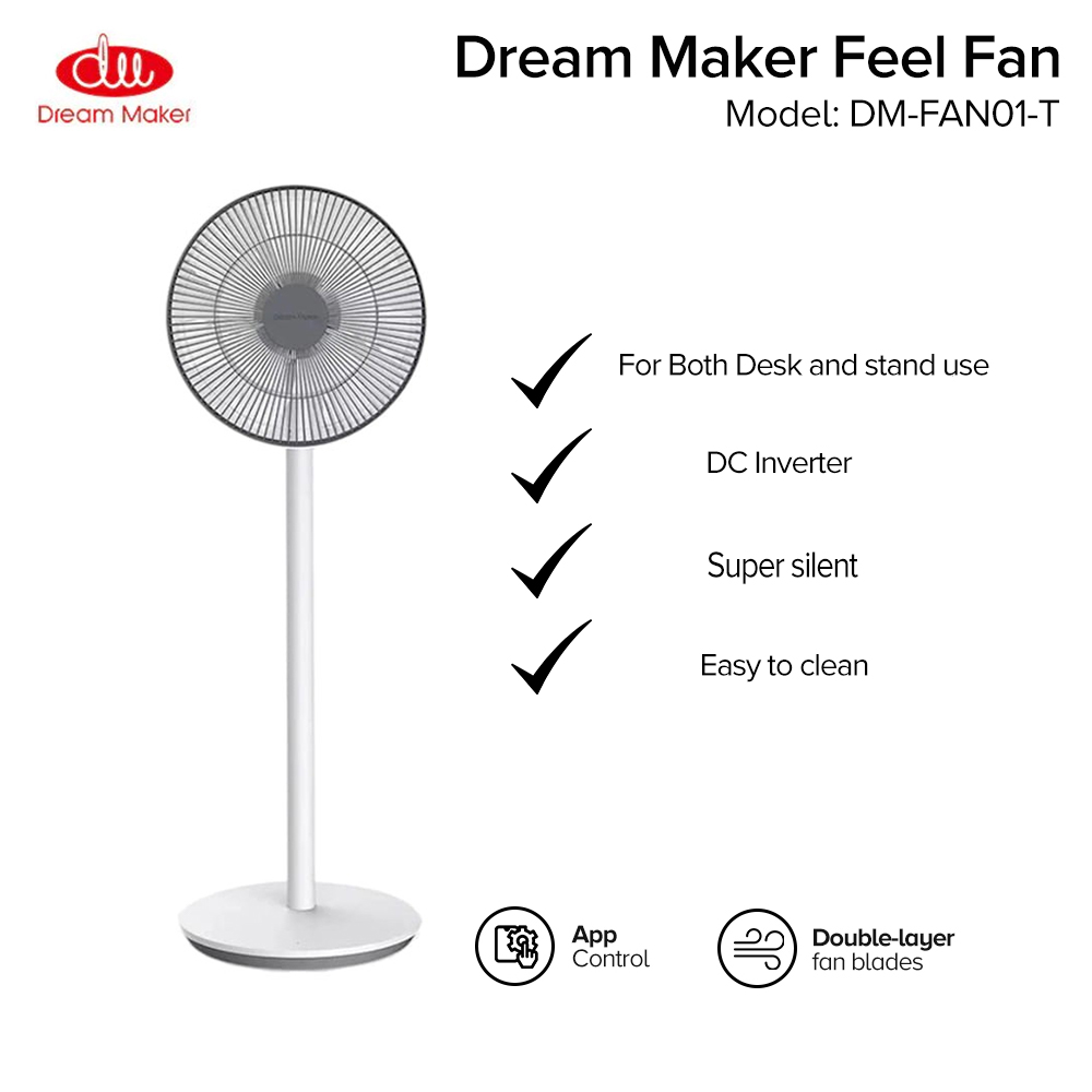 Dream Maker DC Inverter 15W Energy Saving Electric Fan Smart Fan Stand ...