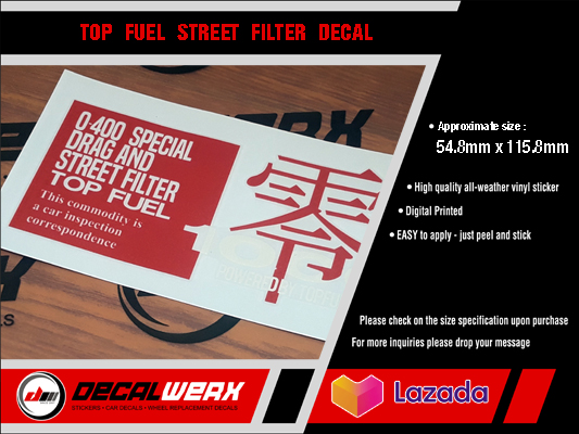 Top Fuel Street Filter Decal | Lazada PH