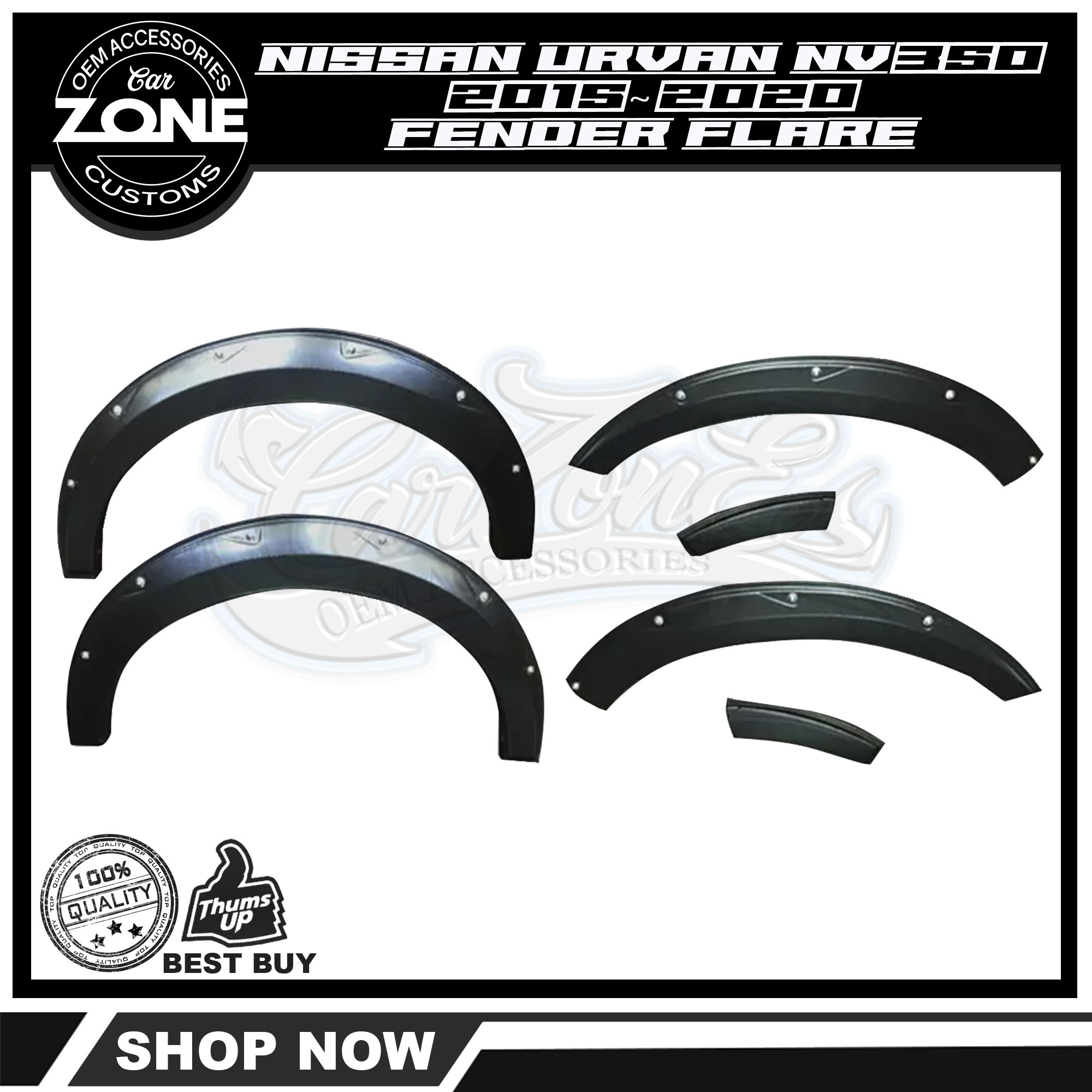 Nissan Urvan NV350 2015-2020 Slim-Type Fender Flare (Black) | Lazada PH