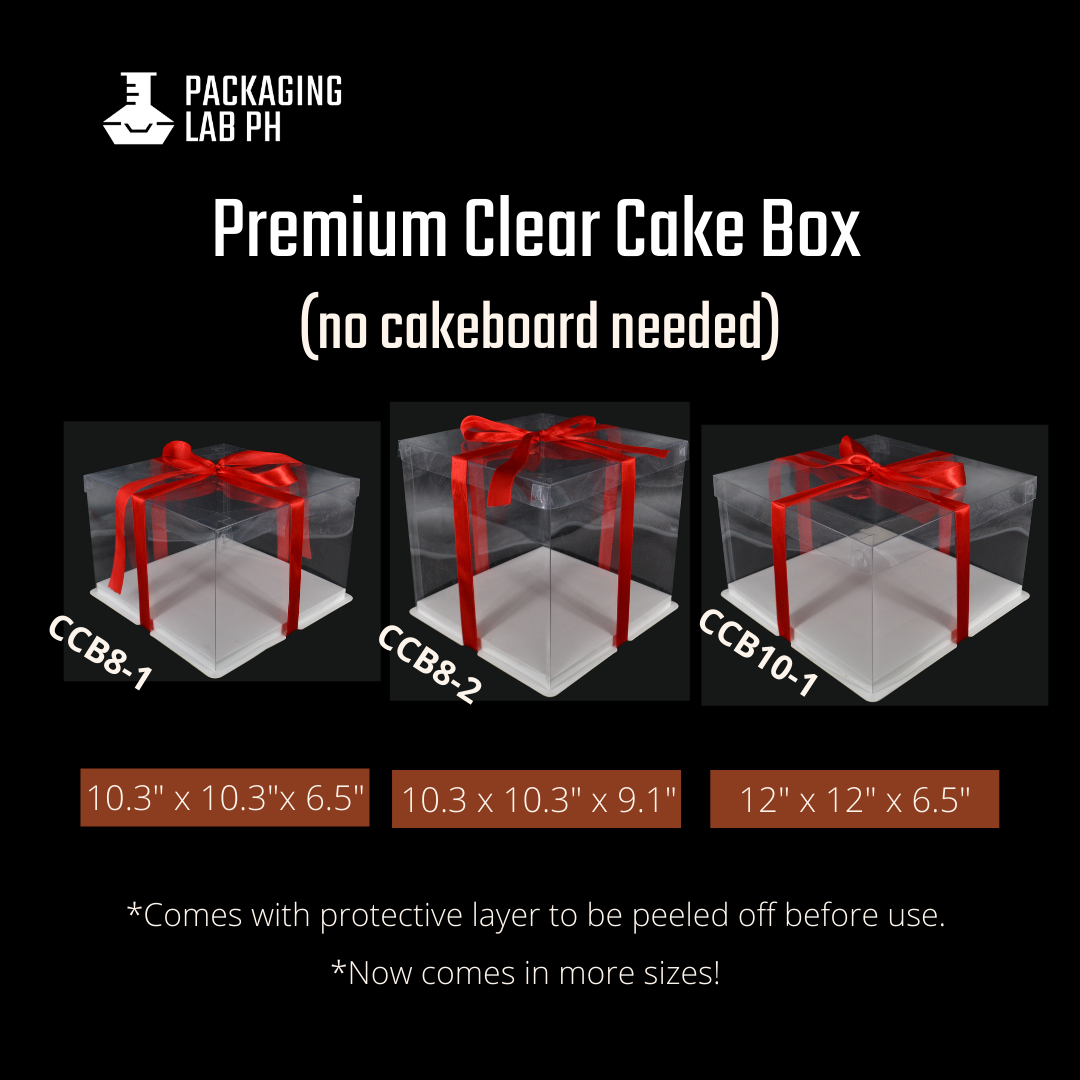 [5pcs] Premium Clear Acetate Cake Box for 6,8,10 inch cakes (No ...