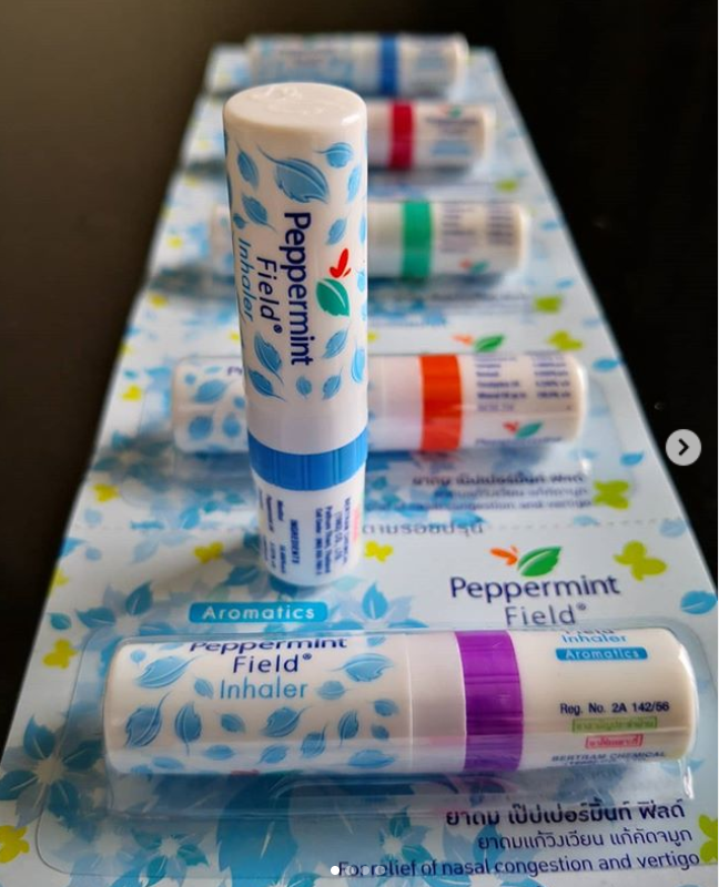 Set of 3 PEPPERMINT FIELD INHALER OIL AROMATICS 2 IN 1 MADE IN THAILAND ...