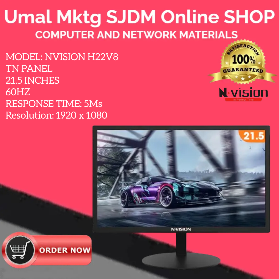 NVISION H22V8 21.5 inch Monitor PC Computer Monitor Gaming Monitor ...