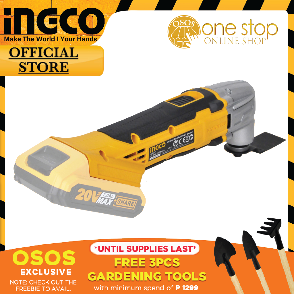 INGCO Original Lithium-Ion Cordless Oscillating Multi-Tool 20V ...