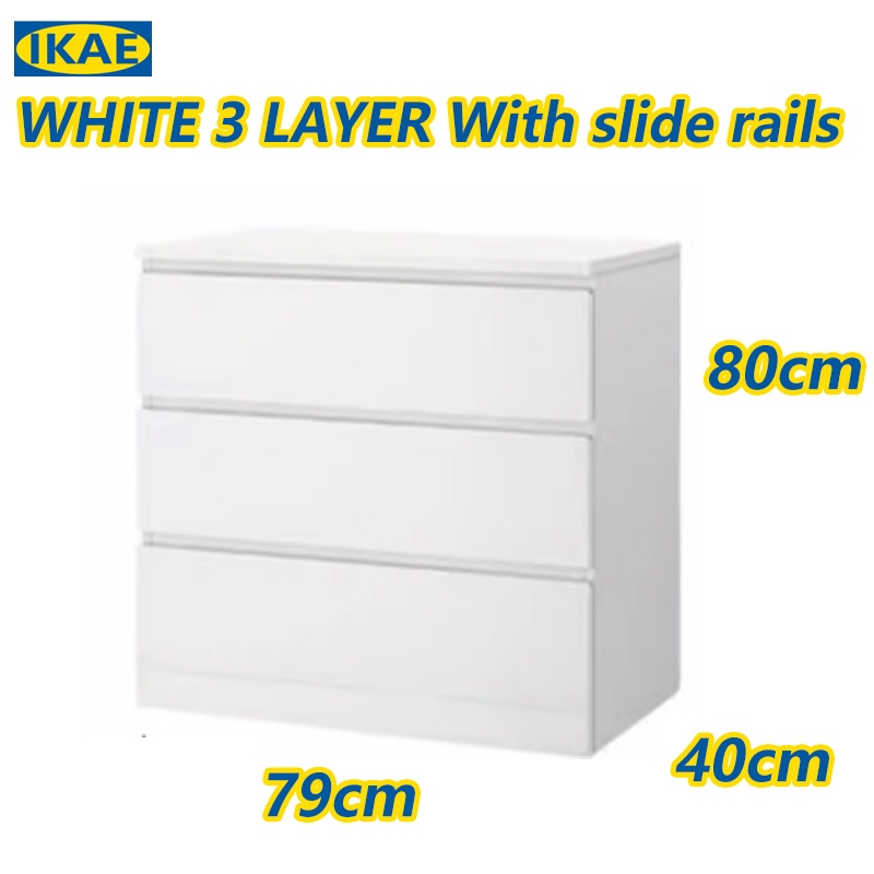 hot sale IKAE 5 White Wood Drawer Cabinet for Clothes 4 Black Chest ...