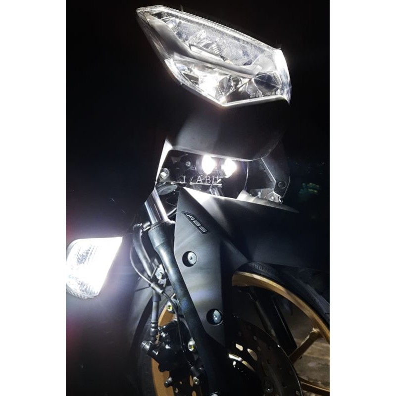 STAINLESS MDL MINI DRIVING LIGHT T-POST BRACKET FOR NMAX V1 V2 / AEROX ...