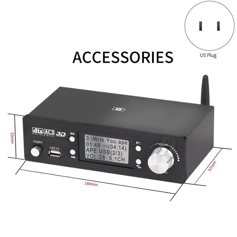 5.1 Audio Rush Digital Sound Decoder Converter - Optical SPDIF/ Coaxial ...