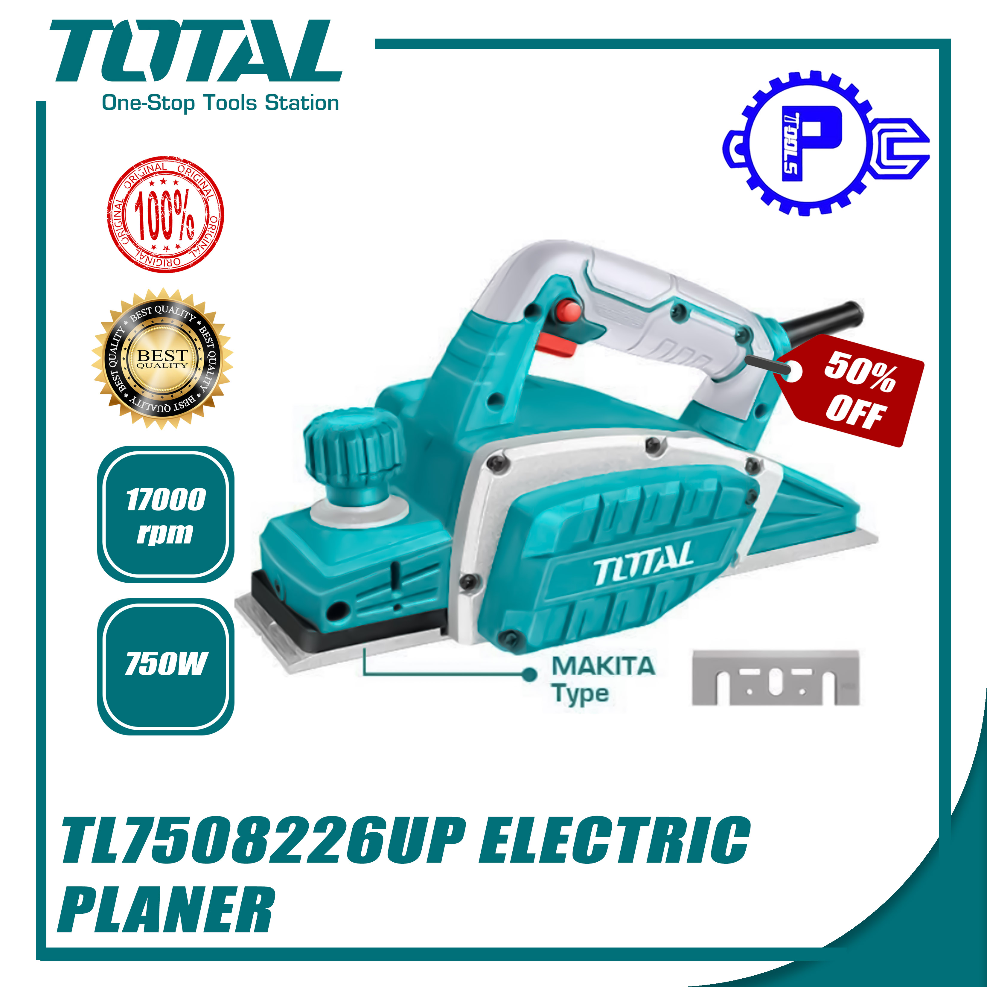 TOTAL TL7508226UP ELECTRIC PLANER 750W | Lazada PH