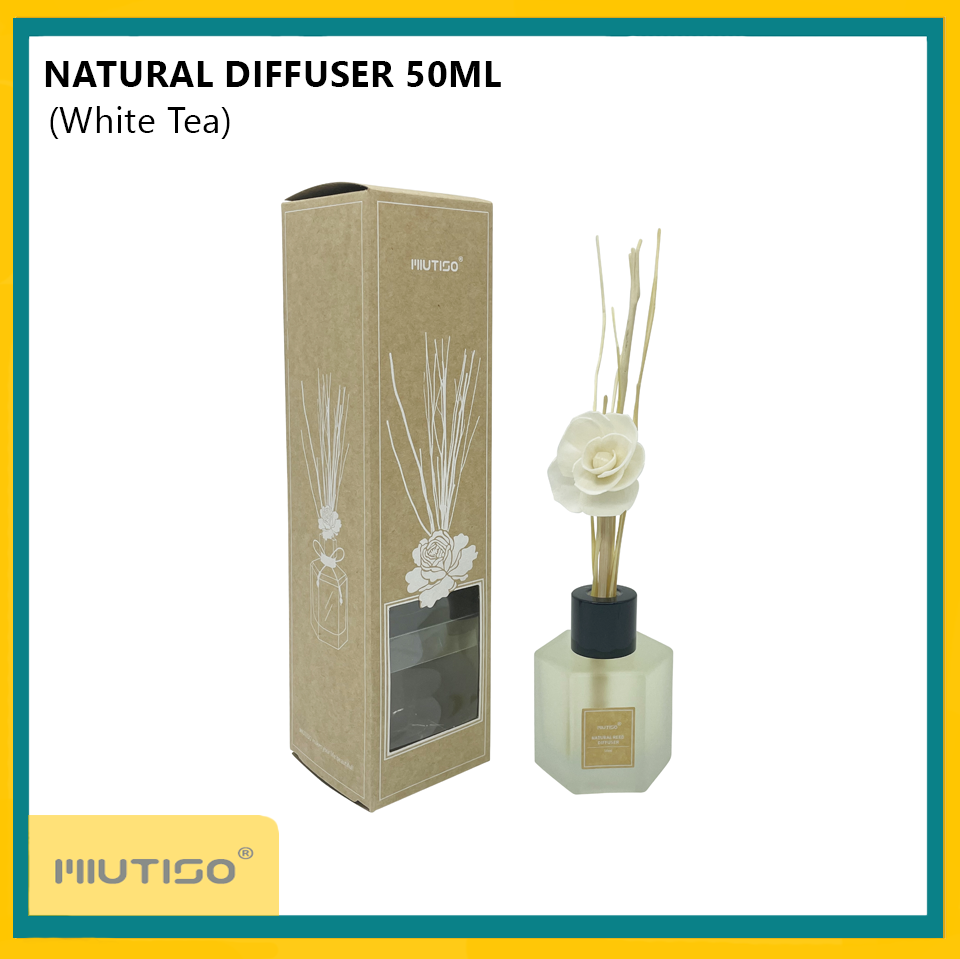 Miutiso Natural Reed Diffuser 50ml with Stick All-Natural Essential Oil Home Fragrance S49 ...