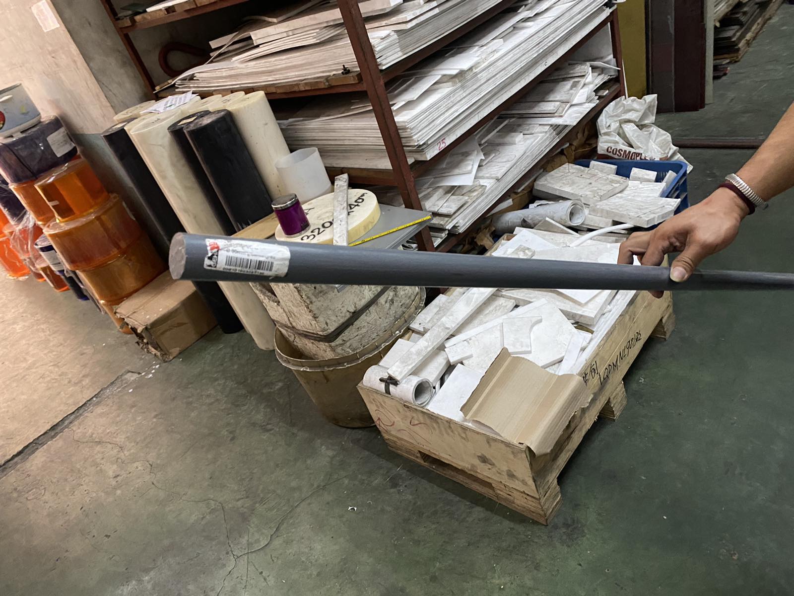 PVC Grey Rod size 30mm diameter x 1 meter Engineering Plastic PVC Rod ...