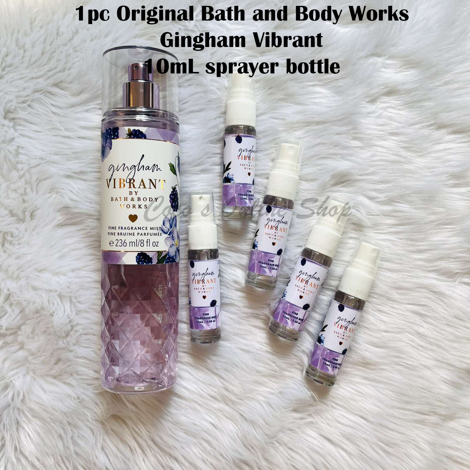 New! 1pc Original 10mL Bath and Body Works GINGHAM VIBRANT Fragrance Mist - 9.5cm x 2cm Sprayer ...