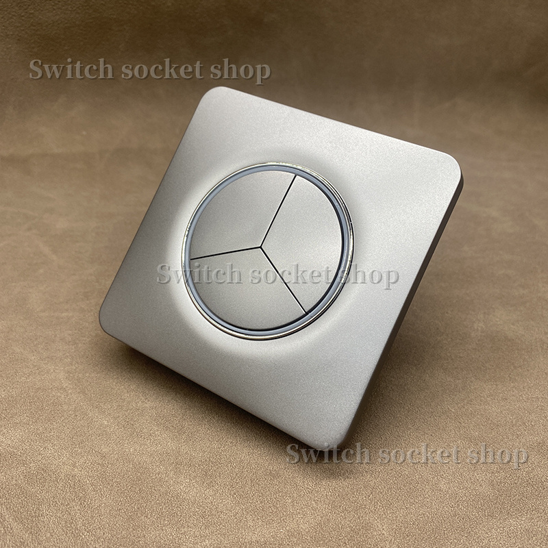 Type 86 1 2 3 4 Gang 3 way switch button wall light switch luxury PC panel LED halo indicator ...