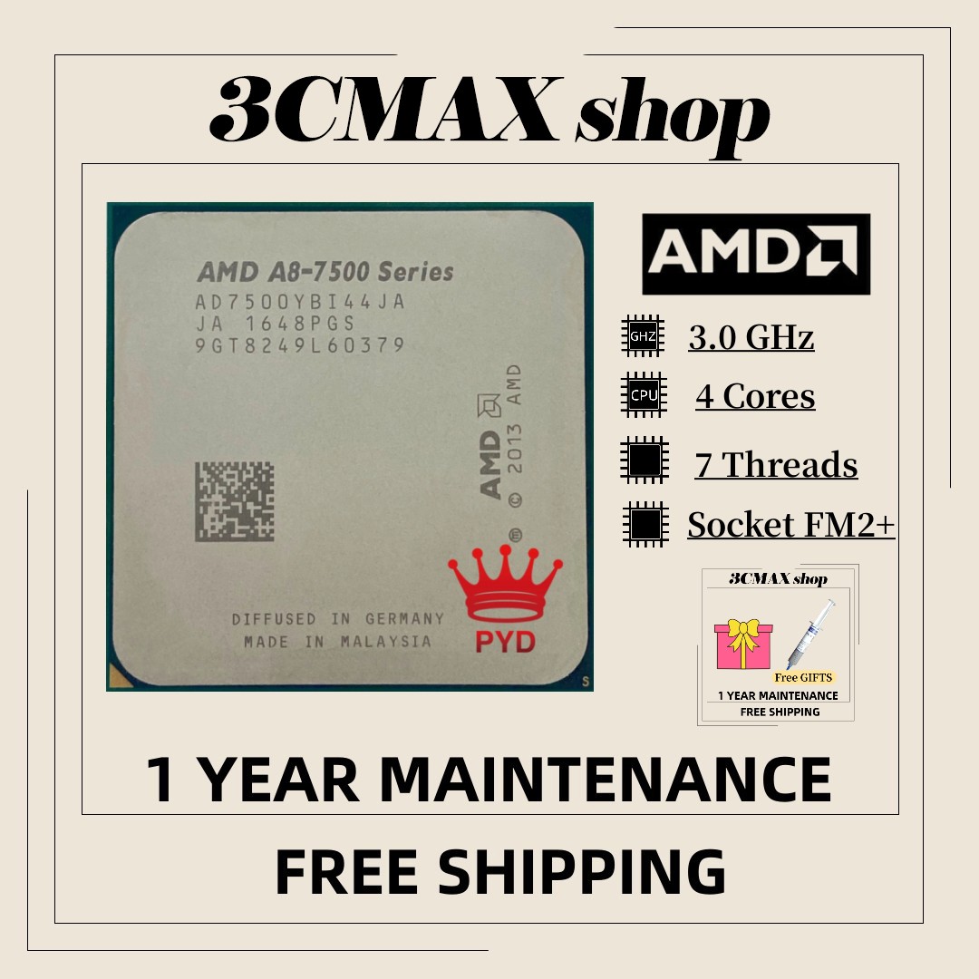 AMD A8-Series A8-7500 A8 7500 AD7500YBI44JA Quad Core 3.0GHZ Socket FM2 ...