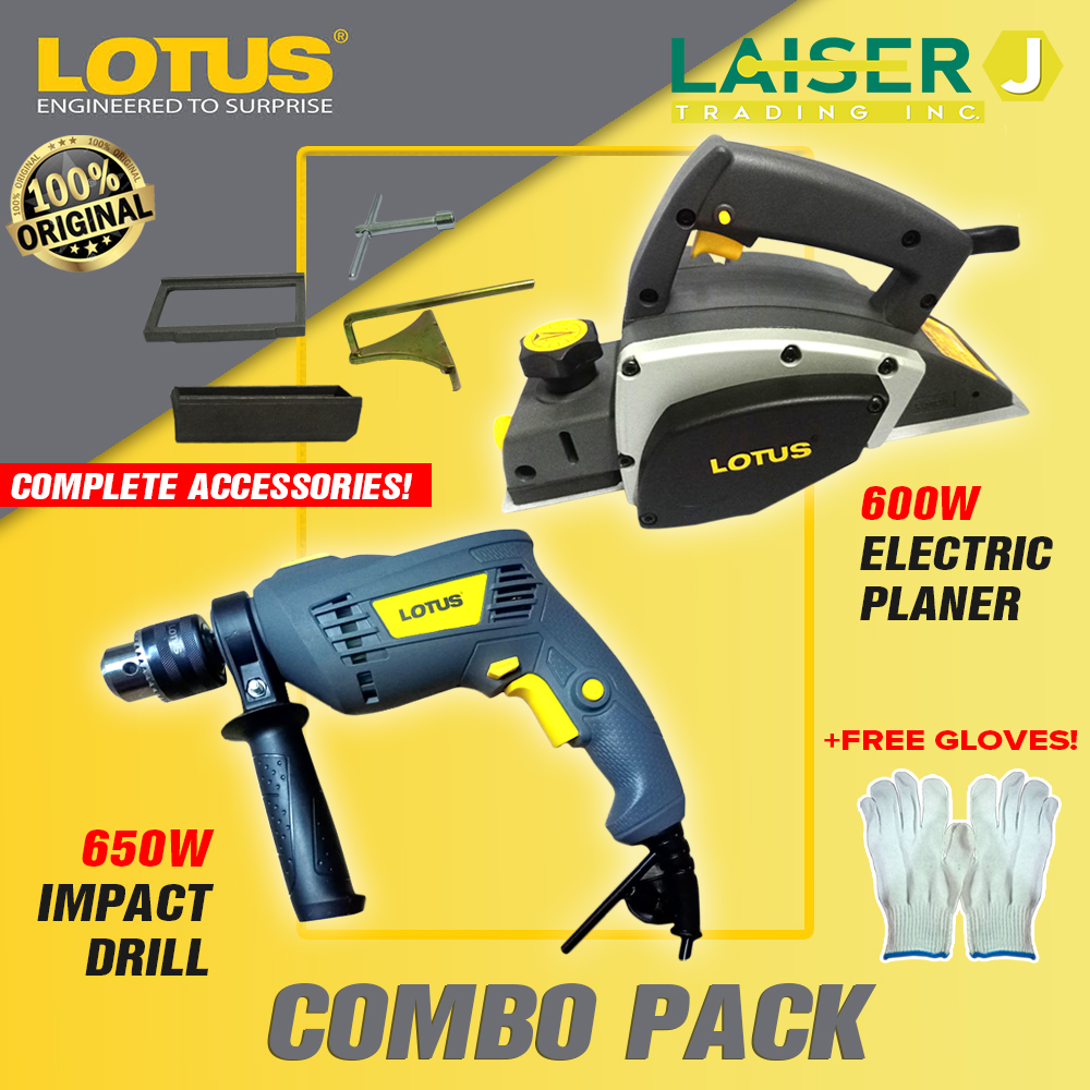 Lotus Electric Planer 600W NEW LTPL600X and Impact Drill 650W LTHD13RE ...
