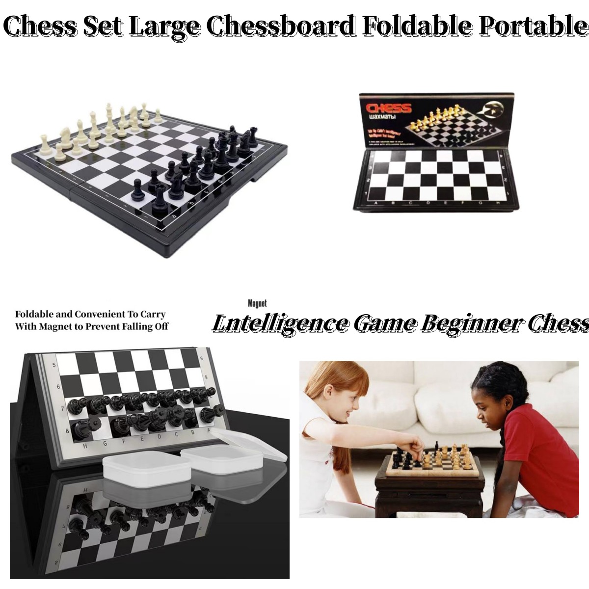 Lnternational Chess Magnetic Chess Set With Folding Chess Board With ...