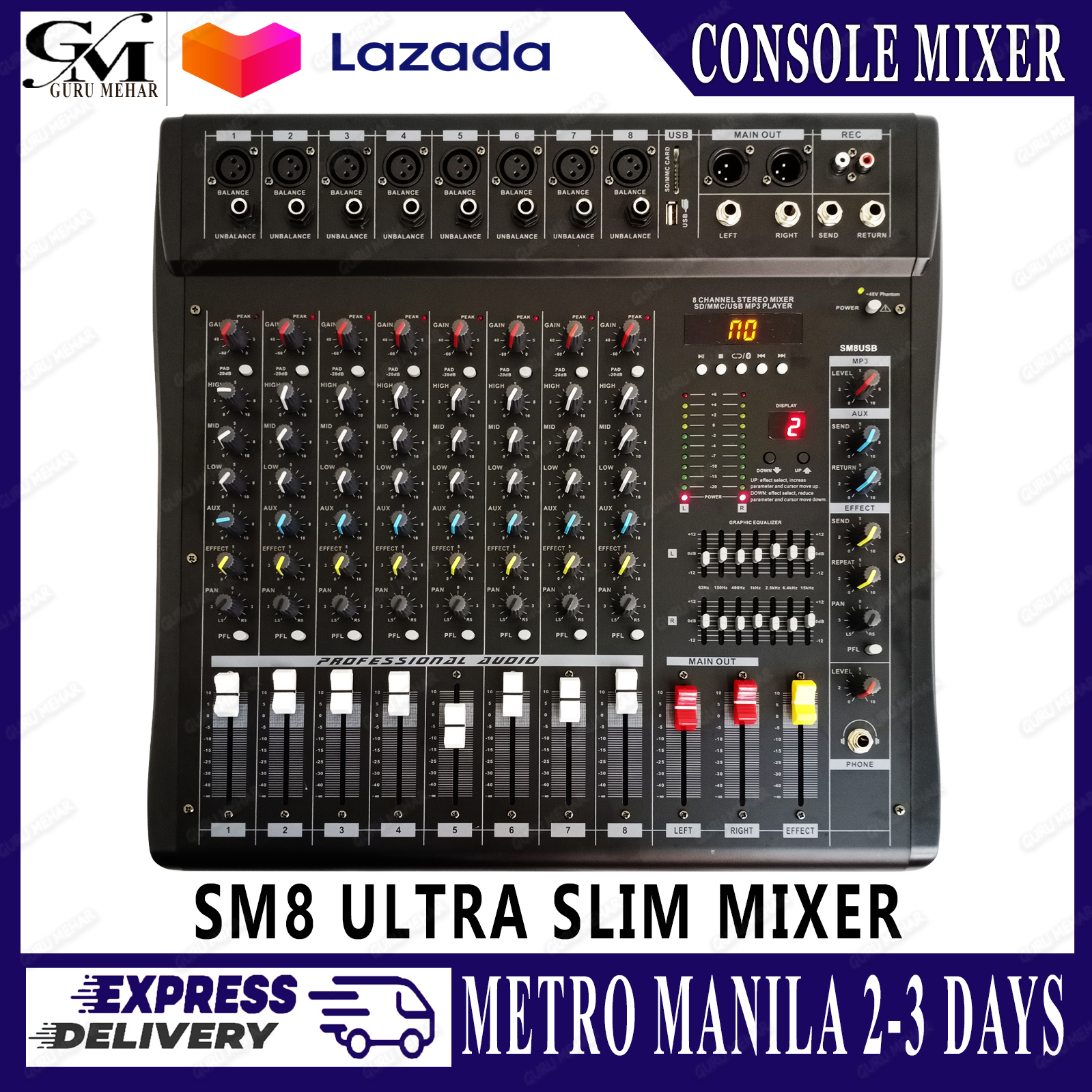 DJ SCORPIO (SM8) - 8 Channel Ultra Slim Audio Interface with USB ...