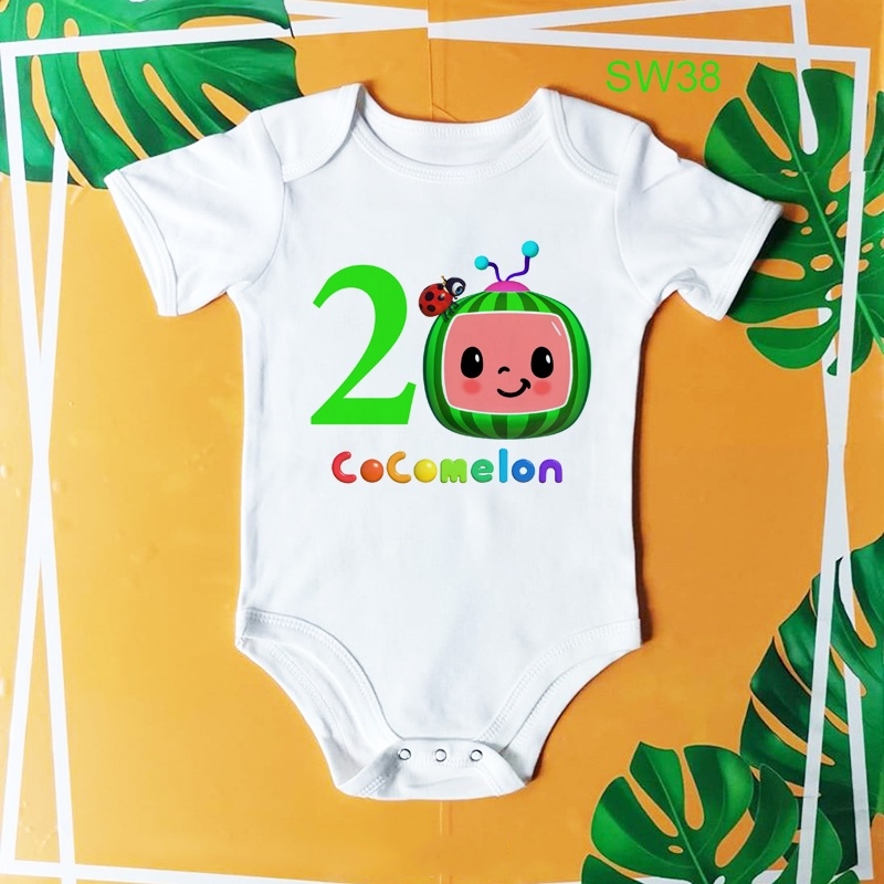 Cocomelon Cute Print Cartoon Baby Boys Girls Unisex Bodysuit Cocomelon ...