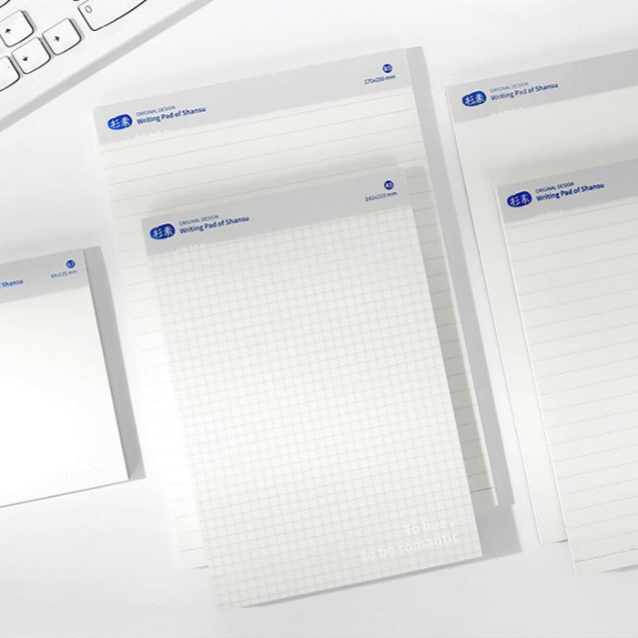 Schoolhaul minimalist klein blue LINED GRID PLAIN notepad easy to tear ...