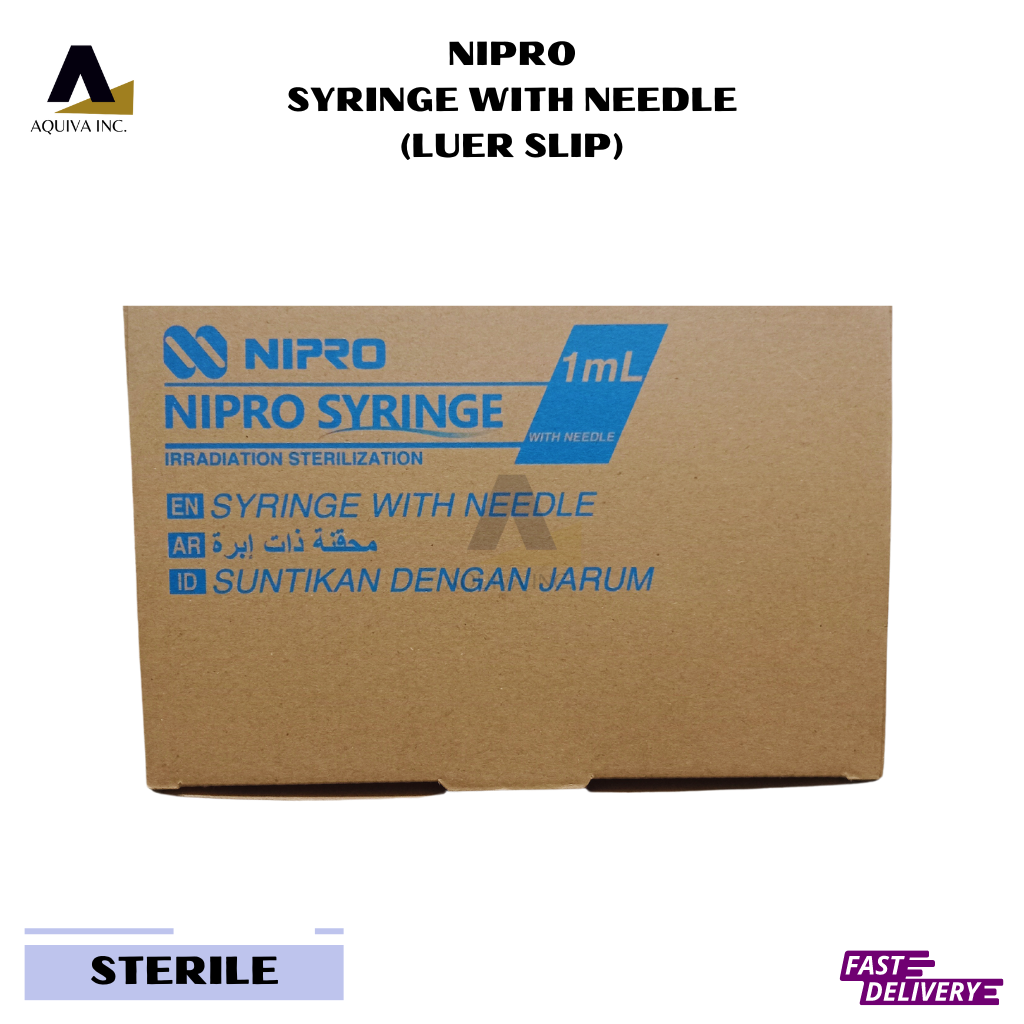 NIPRO Syringes with Needle Luer Slip Sterile (1ml, 3ml, 5ml, 10ml) | Lazada PH
