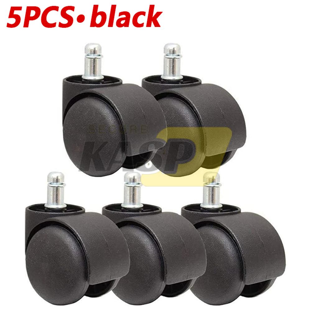 5pcs Office Chair Caster Wheels 360 Degrees Swivel Rubber Pu Roller ...