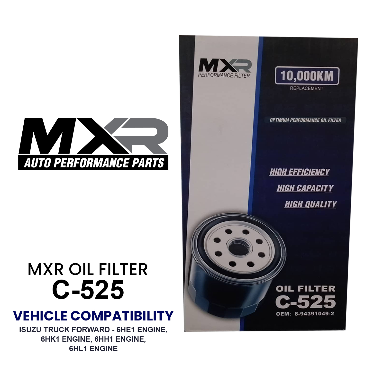 MXR OIL FILTER FOR ISUZU TRUCK FORWARD 6HH1 ENGINE (C-525) | Lazada PH