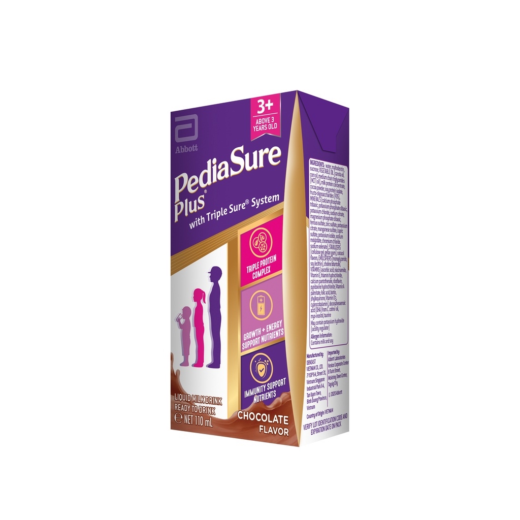 Pediasure Plus Ready to Drink Choco 110ML x 4 For Kids Above 3 Years ...