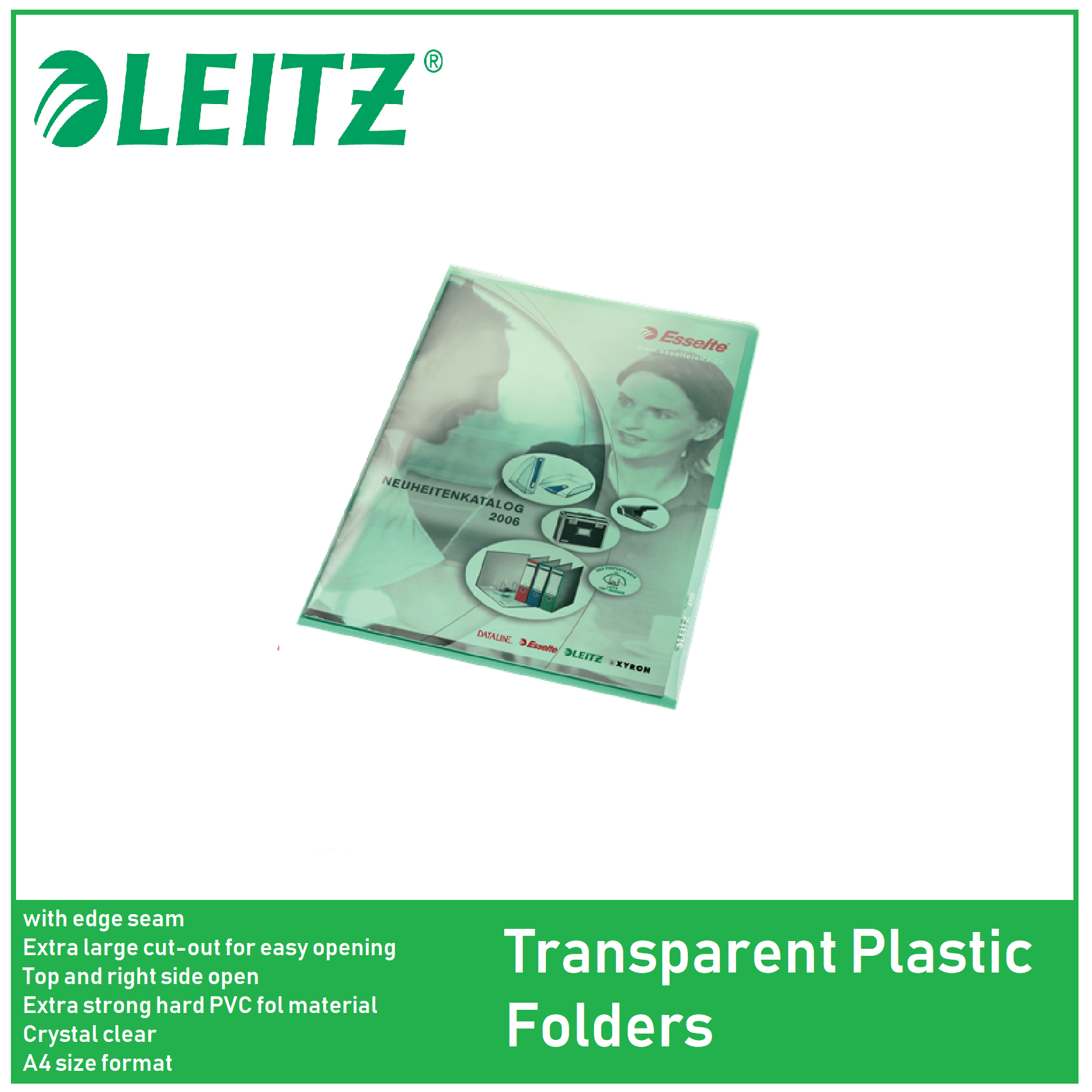 Leitz 4100 Transparent Conference Plastic Folder A4 100pcs - Made in ...