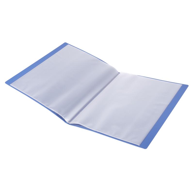 Blue Plastic Cover A4 Clear Book File with 20 Clear Pockets ...