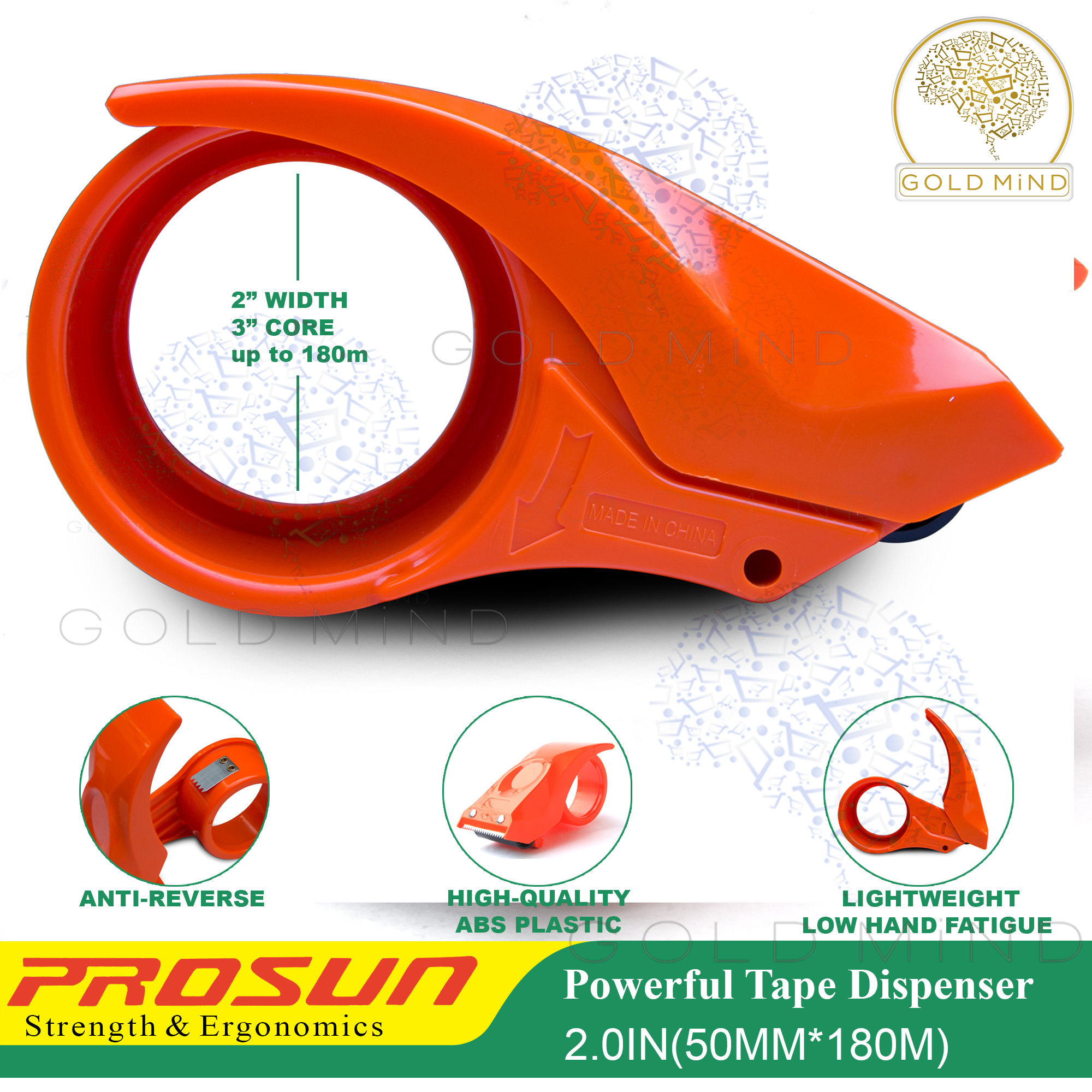 Prosun Packaging Tape Dispenser ORIGINAL Prosun Heavy Duty Anti-Reverse ...