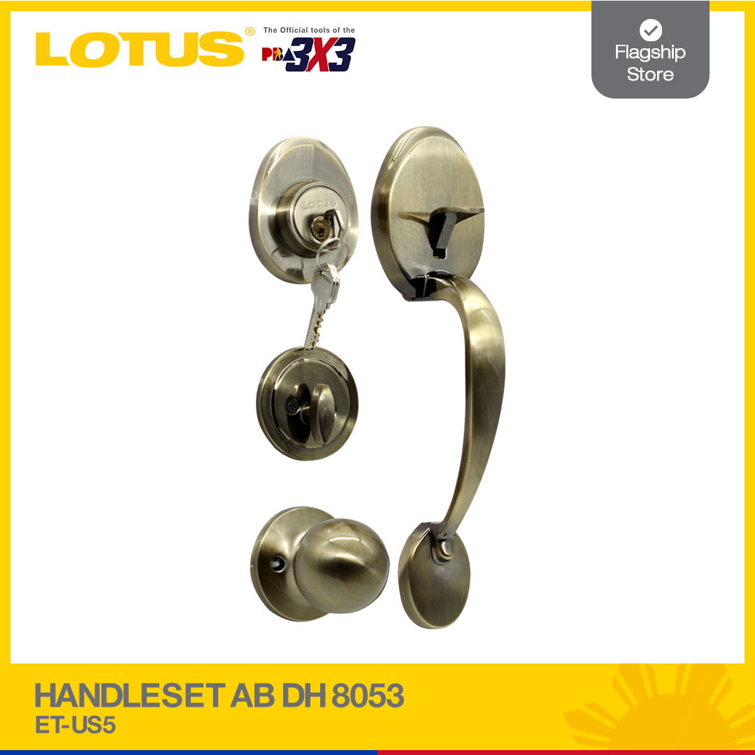 Lotus Handle Set Antique Brass | DH 8053/ET-US5 | Door Hardware and ...